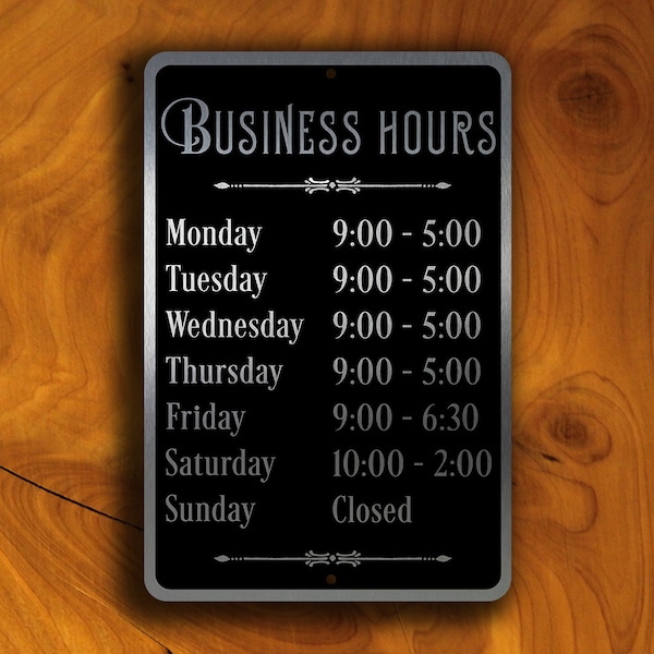 Business Hours Sign - Etsy