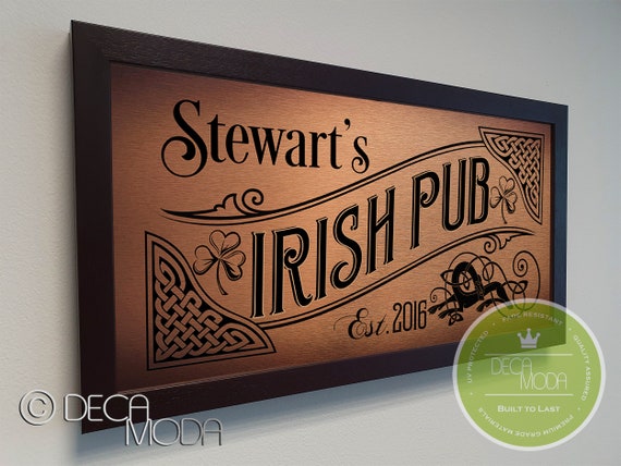 CUSTOM IRISH PUB Sign Irish Pub Sign Custom Signs Brushed | Etsy