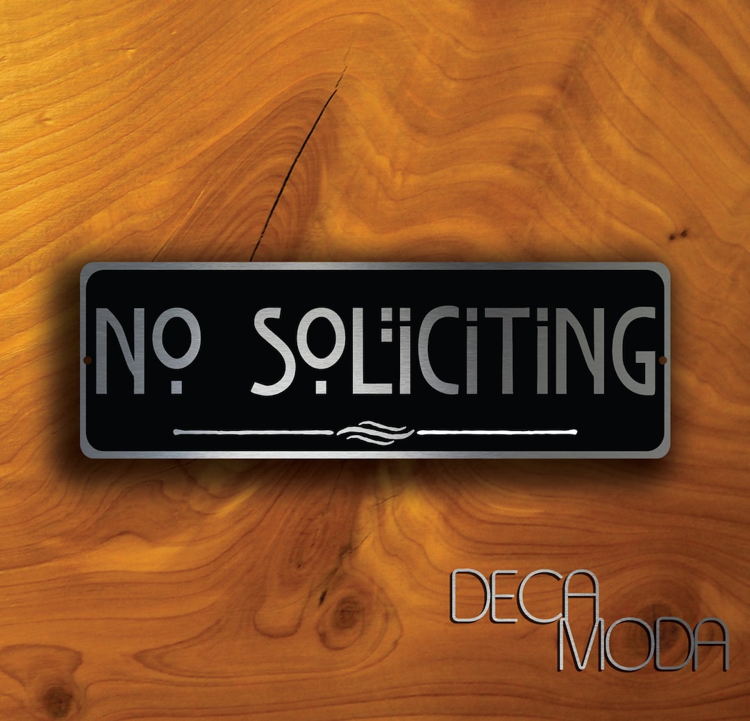 NO SOLICITING SIGN No Soliciting Sign No Solicitation Durable Brushed ...