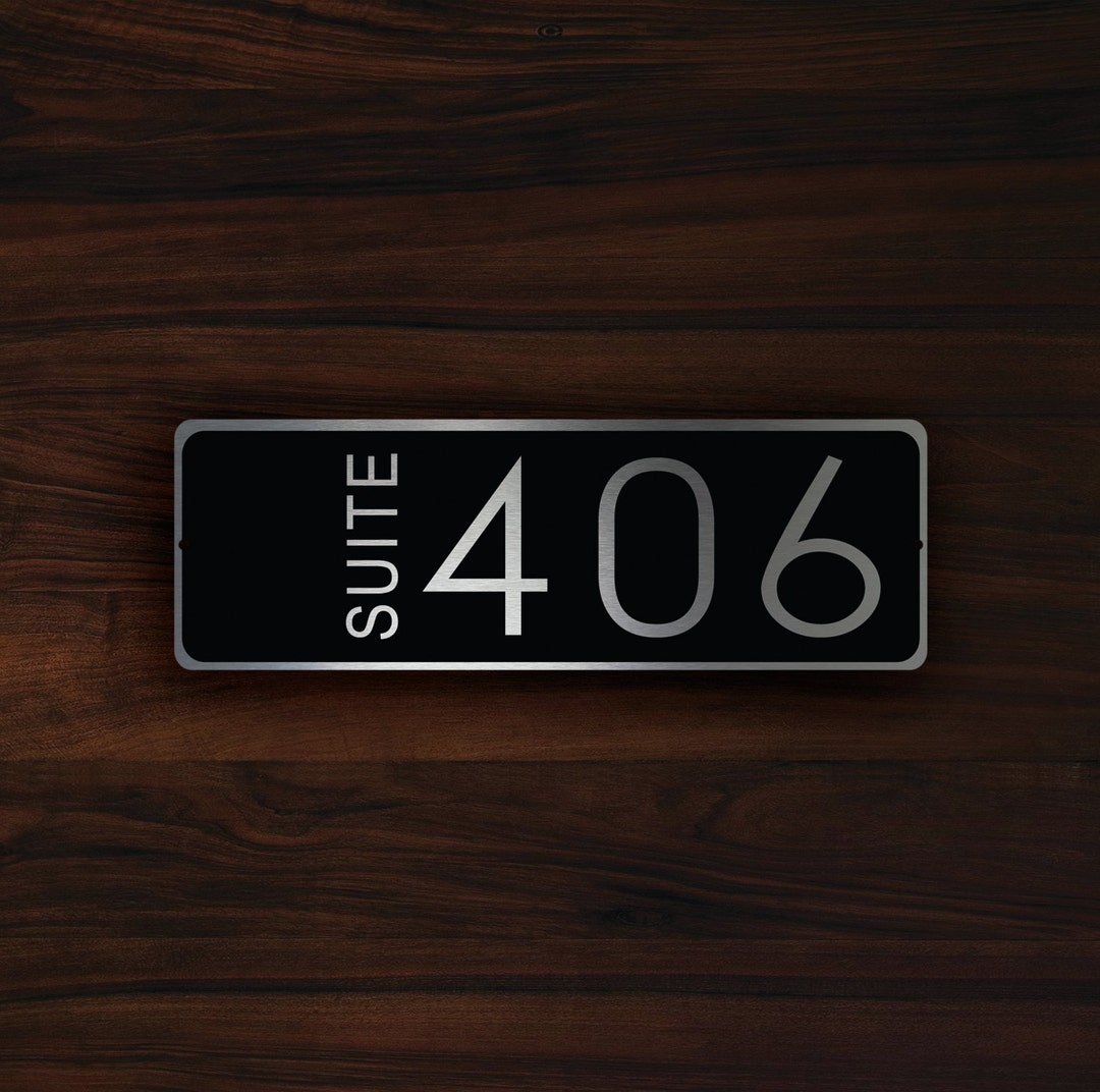 Custom Hotel Suite Number Sign: Brushed Silver Metal - Etsy