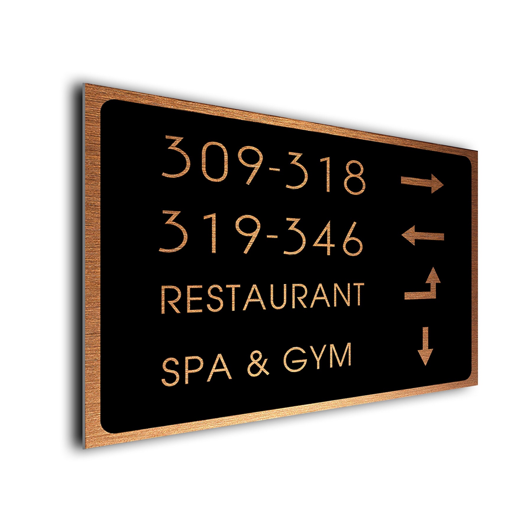Brushed Copper Hotel Directory Sign: Custom Indoor/outdoor Sign - Etsy