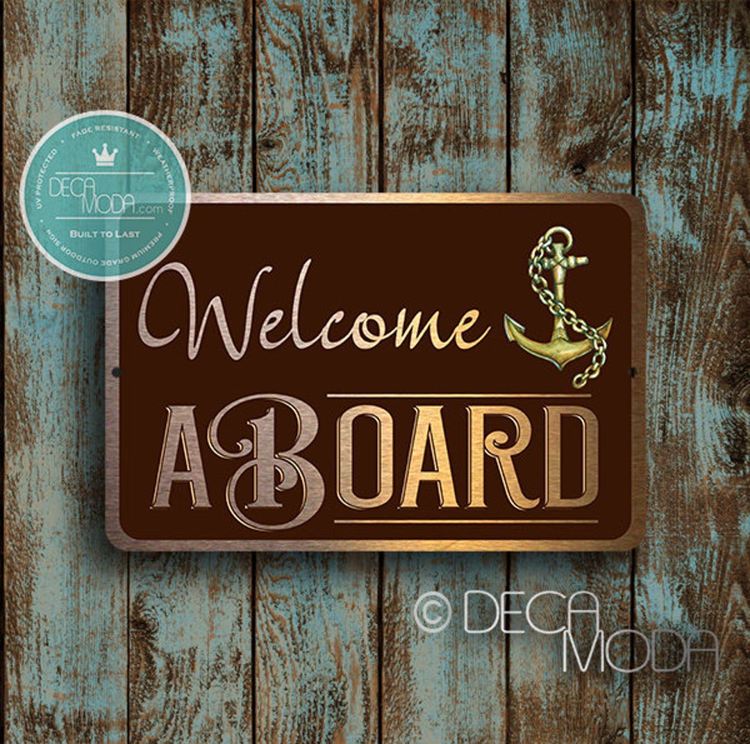 WELCOME ABOARD SIGN Welcome Signs Brushed Composite Bronze - Etsy