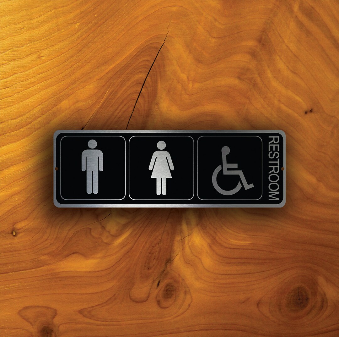 UNISEX ACCESSIBLE RESTROOM Sign, Unisex Restroom Door Sign, Restroom ...