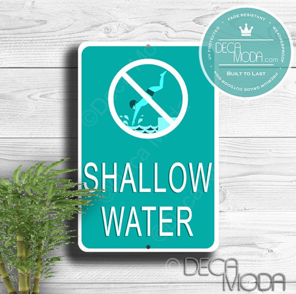 Shallow Water Sign Swimming Pool Signs Pool Signs Pool - Etsy