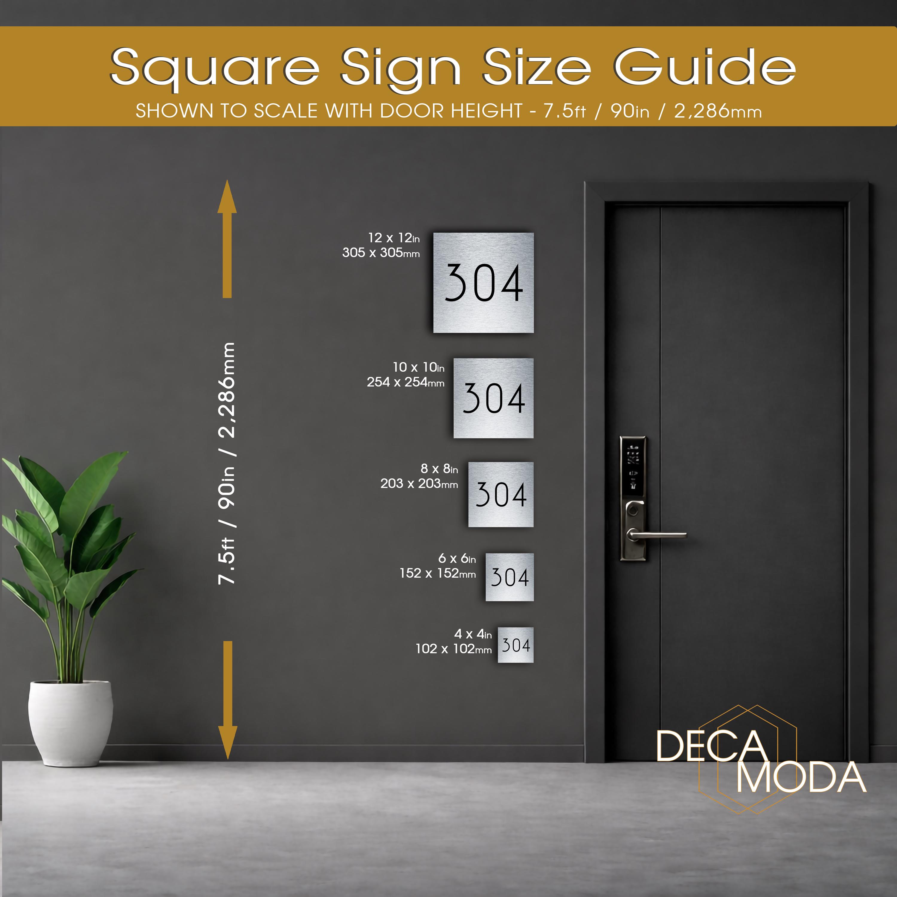 Custom Apartment Number Sign: Brushed Gold on Black, Contemporary Condo ...