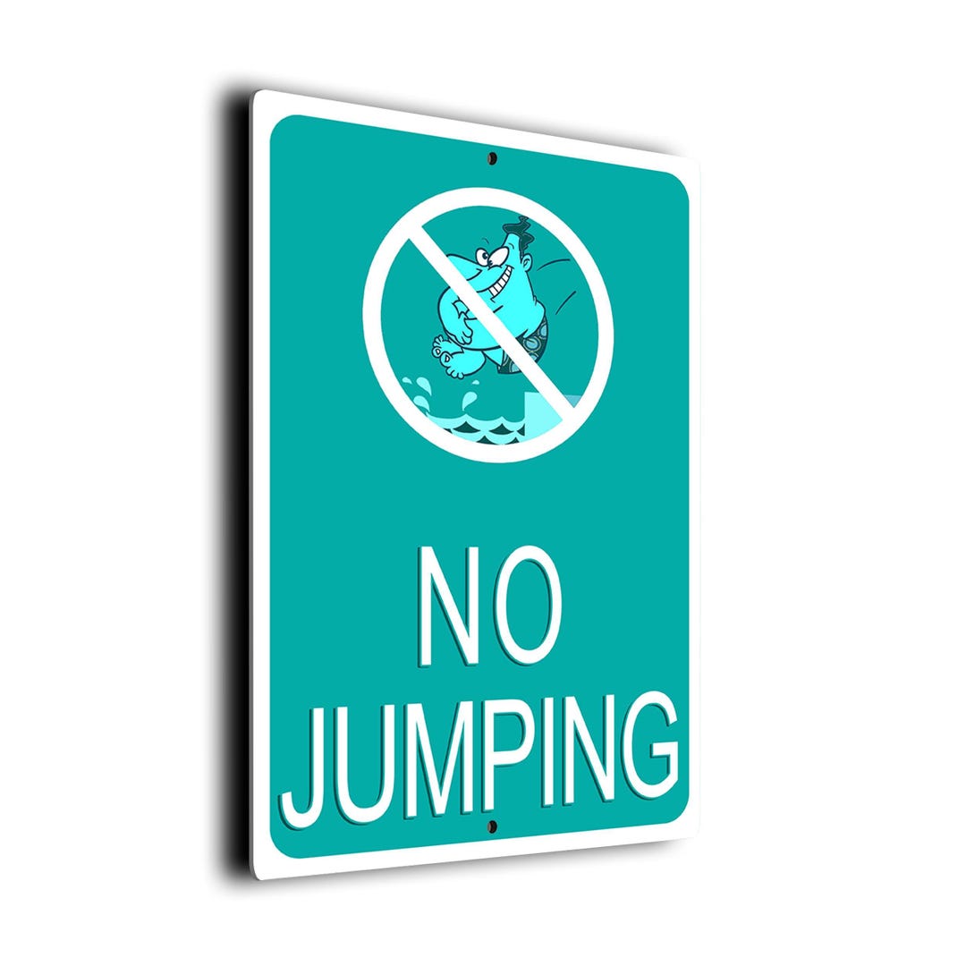 No Jumping Pool Sign: Weatherproof Aluminum Composite Decor - Etsy