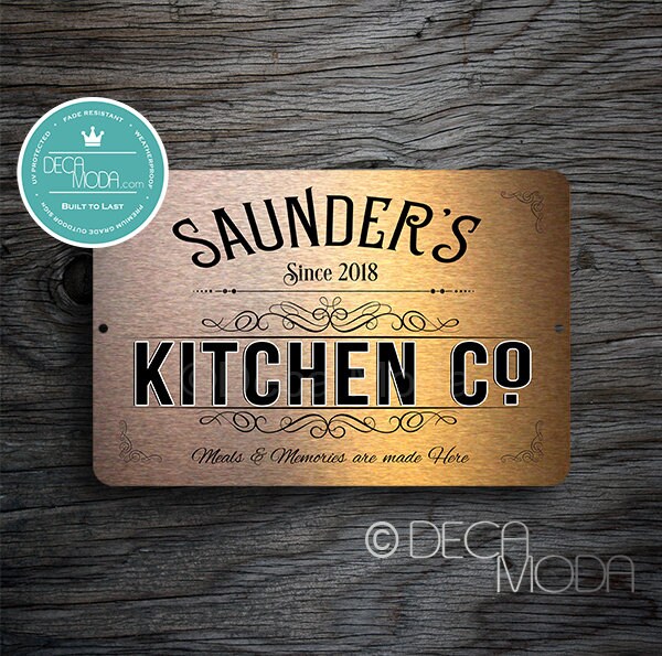 Custom Kitchen Sign Personalized Signs Brushed composite | Etsy