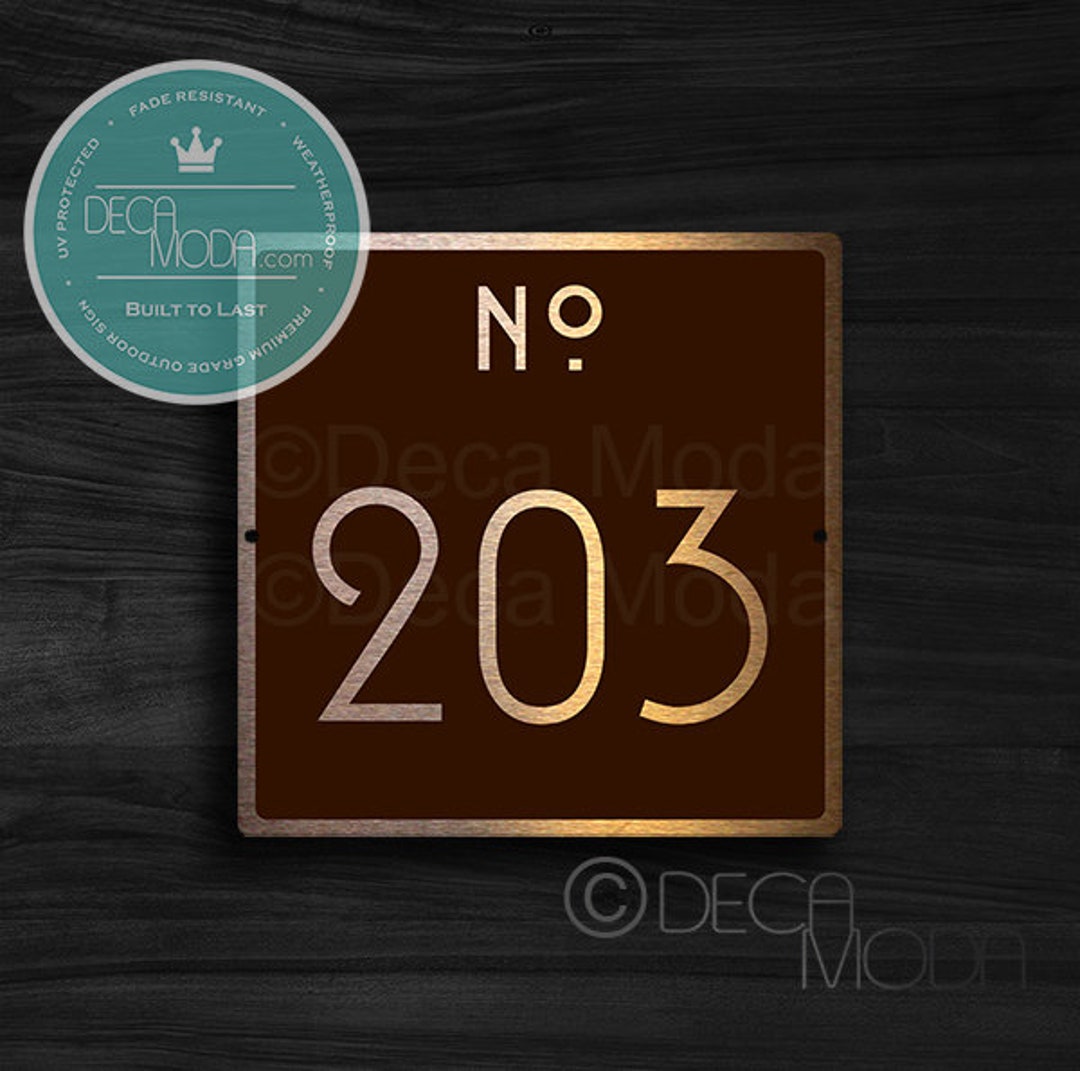 Custom Numbers Signs Condo Room Numbers Apartment Numbers Brown and ...