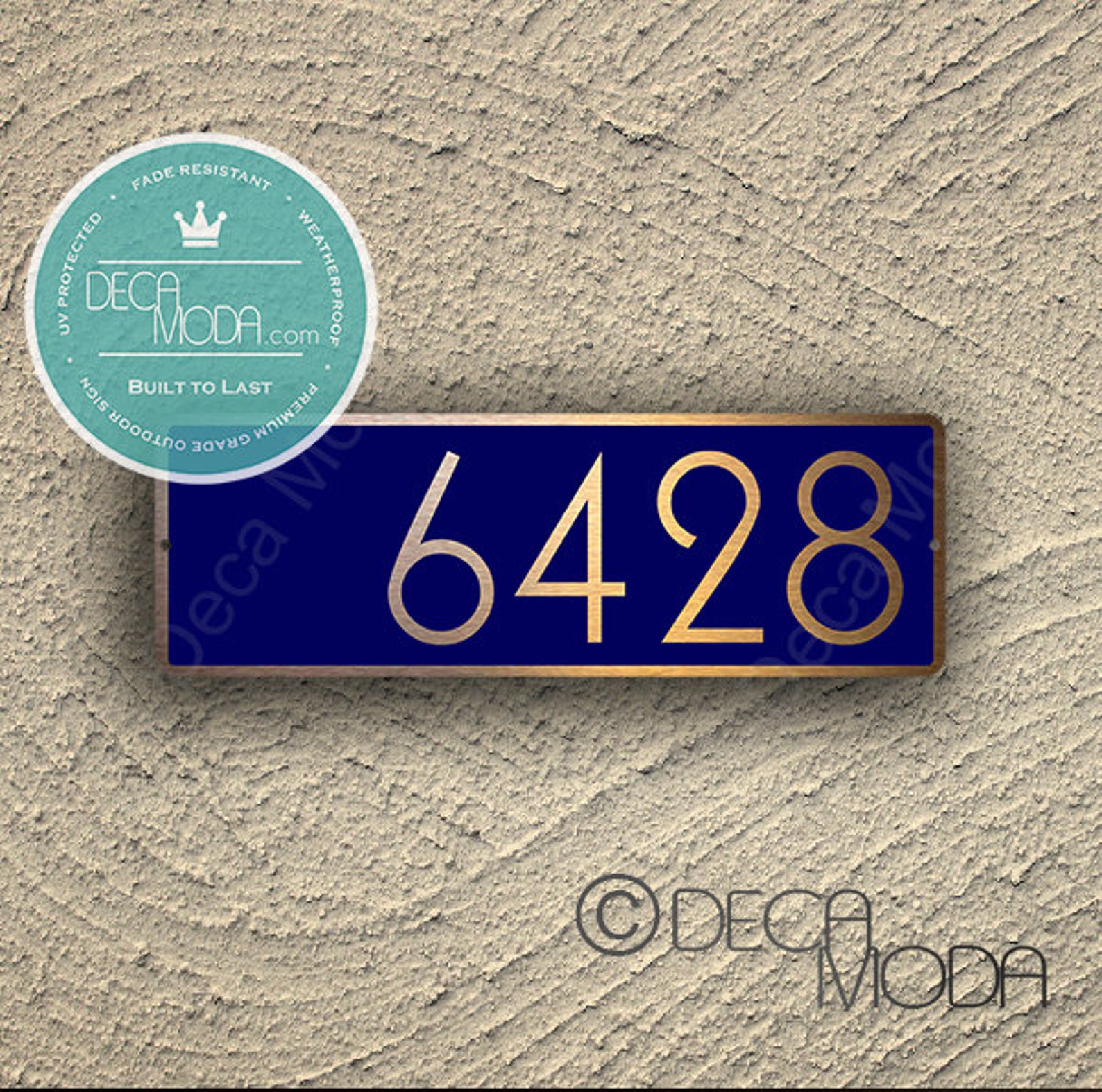 HOUSE ADDRESS SIGN Outdoor House Address Numbers Blue and - Etsy