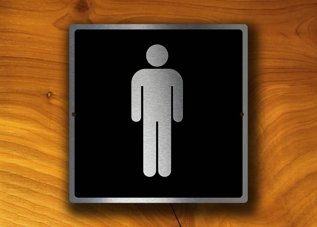 MENS RESTROOM SIGN, Modern Mens Restroom Sign, Custom Restroom Signs ...