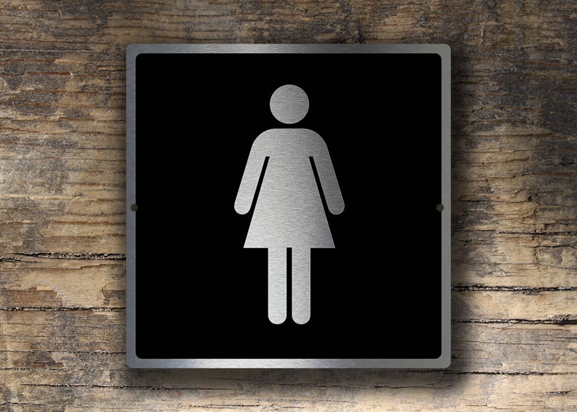 WOMENS RESTROOM SIGN Modern Womens Restroom Sign Custom | Etsy