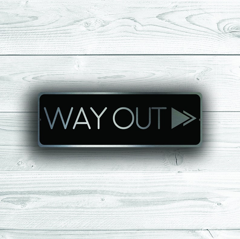 WAY OUT DIRECTIONAL Sign Way Out Sign With Arrow Way Out - Etsy