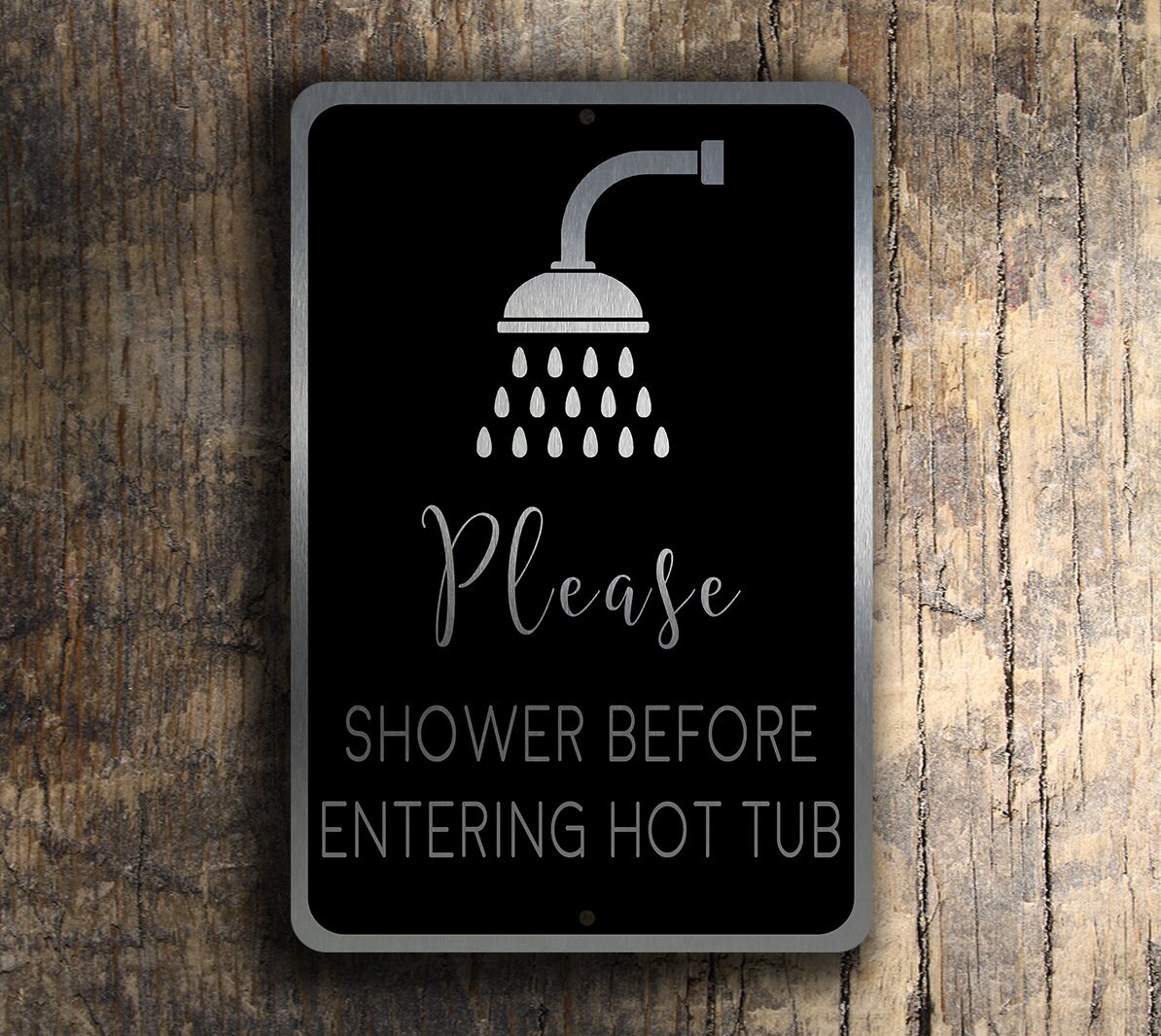 HOT TUB SIGNS Please Shower Before Enetring the Hot Tub. - Etsy