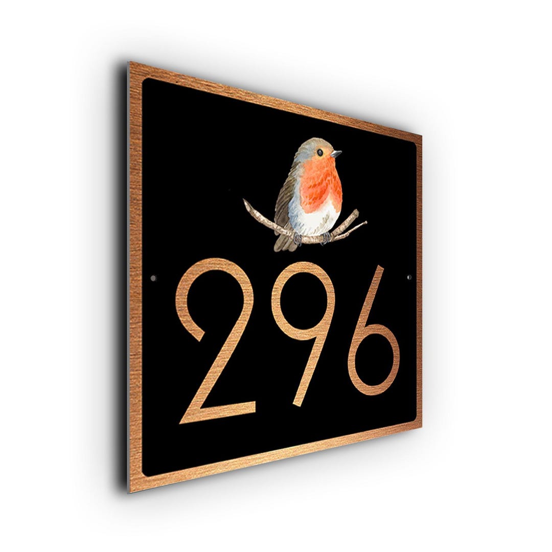 Robin House Number Sign: Weatherproof Outdoor Address Plaque - Etsy