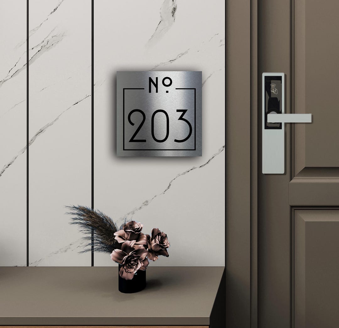 Custom Number Signs | Hotel Room Numbers | Apartment Number | Silver ...