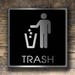 TRASH SIGN, Modern Bin Sign, Custom Bin Signs, Black and Silver, Office ...