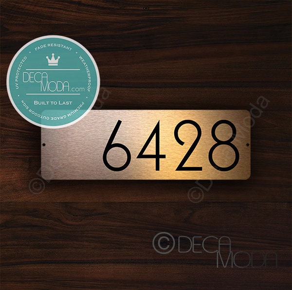 COPPER ADDRESS SIGN Outdoor Signs Brushed Copper Finish - Etsy