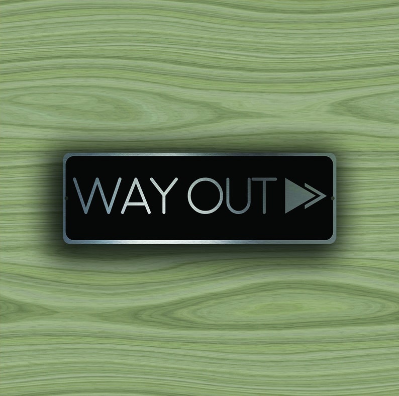 WAY OUT DIRECTIONAL Sign Way Out Sign With Arrow Way Out - Etsy