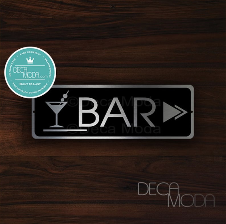 HOTEL BAR POINTER Sign Bar Directional Sign Bar Door Plate - Etsy