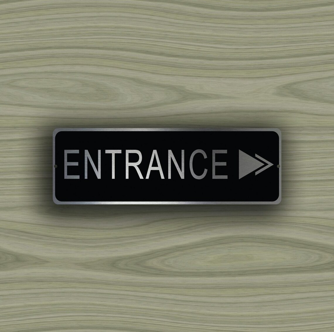 Brushed Silver Entrance Sign With Arrow - Indoor/outdoor - Etsy