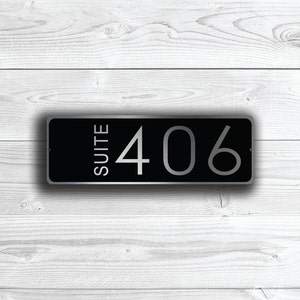 Custom Hotel Suite Number Sign: Brushed Silver Metal - Etsy