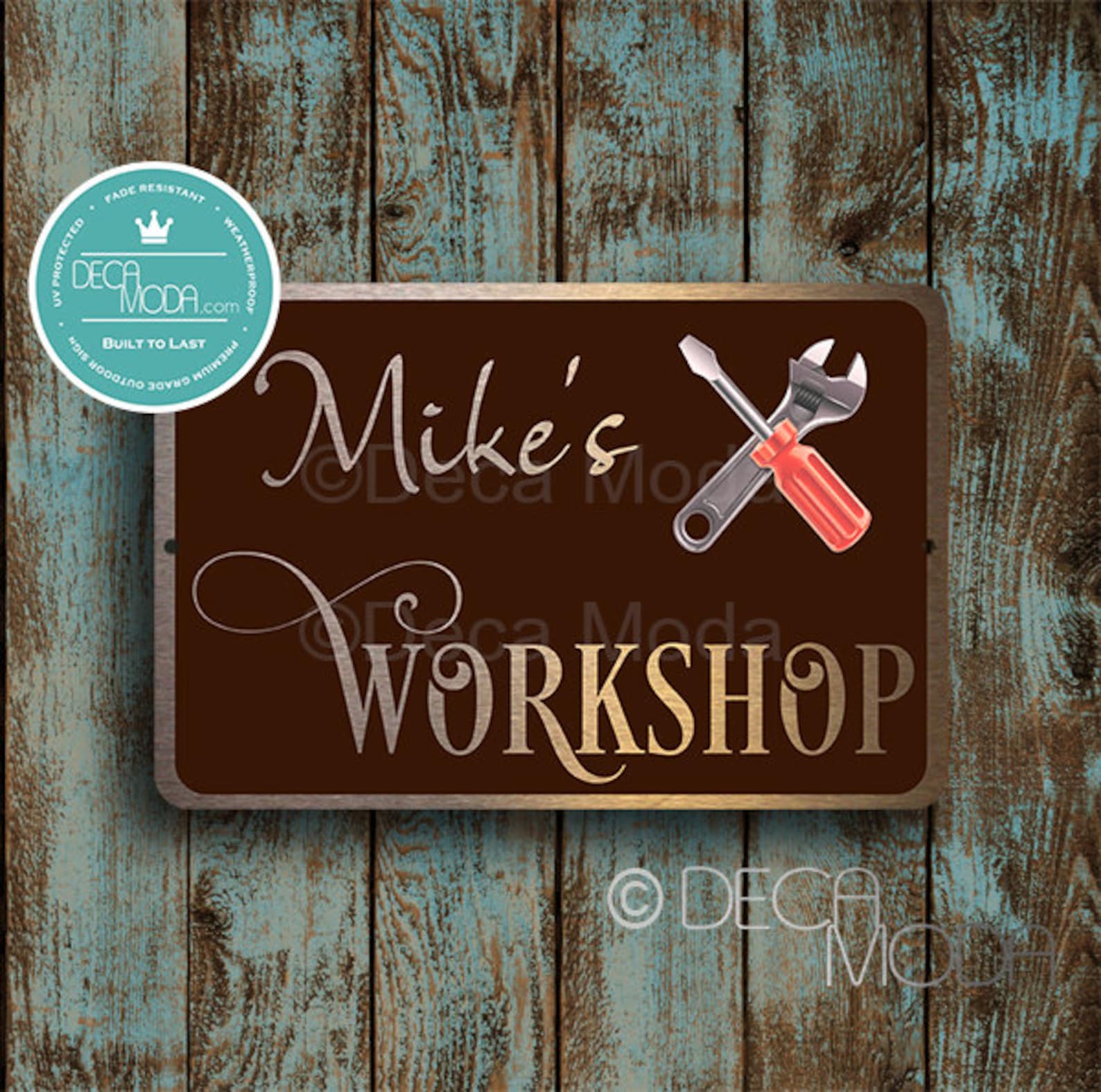 Workshop Sign Personalized Workshop Custom Signs Brushed - Etsy