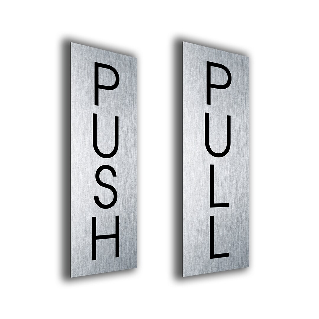 Door Signs, Push Sign, Pull Sign, Set of 2, Door Push Pull Signs ...