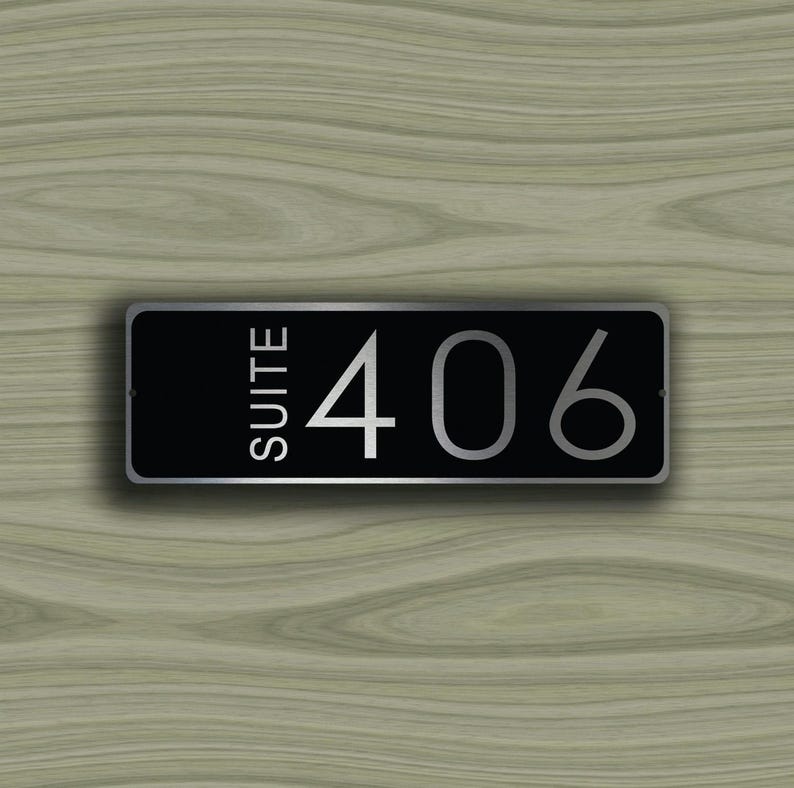 Custom Hotel Suite Number Sign: Brushed Silver Metal - Etsy