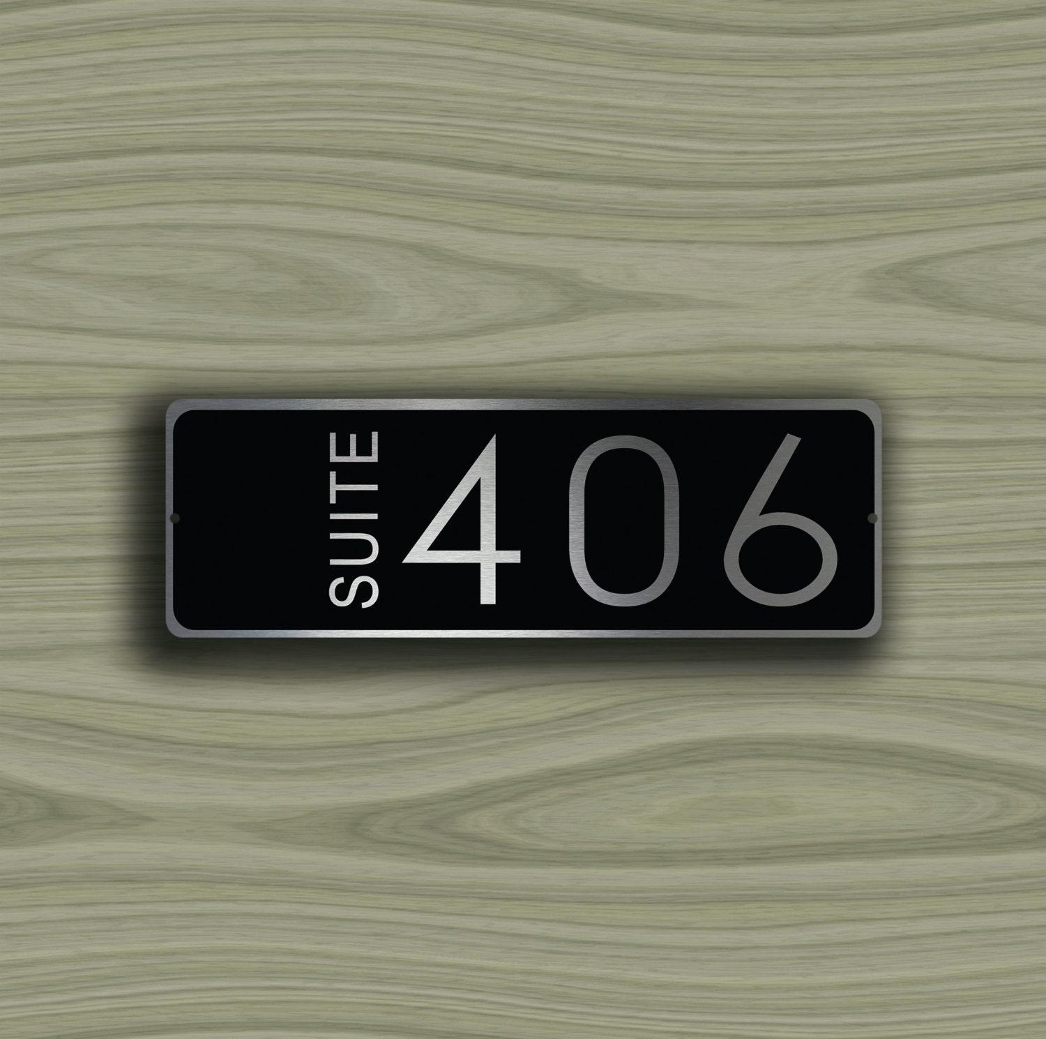 Custom Hotel Suite Number Sign: Brushed Silver Metal - Etsy
