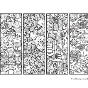 DIGITAL DOWNLOAD, Printable Dessert Coloring Bookmarks, Coloring Pages ...
