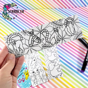 Safari Coloring Bookmarks for Kids, Elephant Bookmark for Girls ...