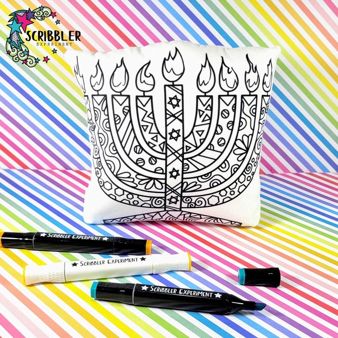 Coloring Menorah for Kids, Festival of Lights Family Art Project, Bat ...