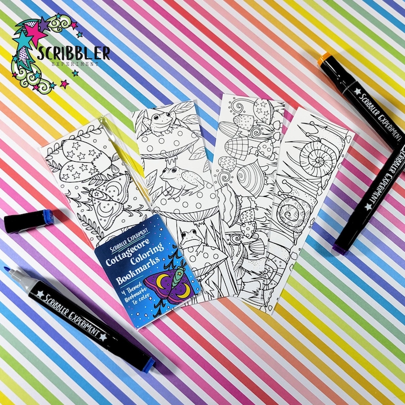 Cottagecore Coloring Bookmarks for Adults, Frogcore Frog Bookmark for ...