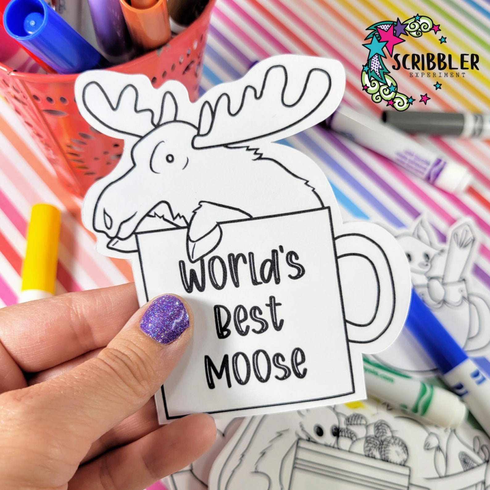 Woodland Animals Coloring Stickers Pack Cute Coffee Stickers - Etsy