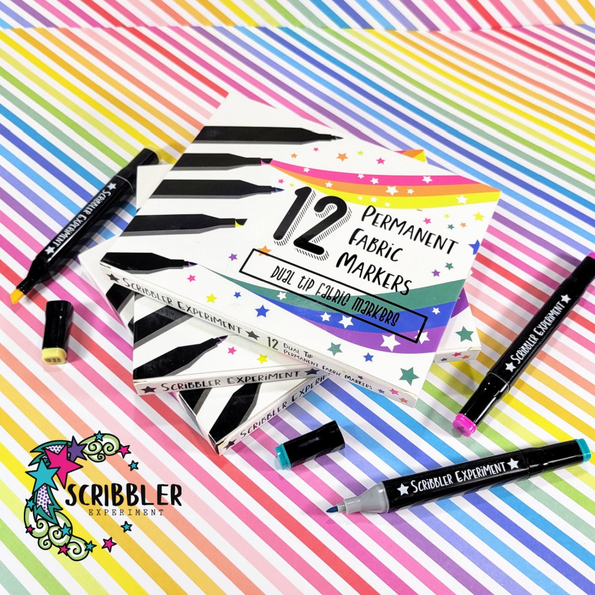 Scribbler Experiment Fabric Marker Pack 12 Colors Fabric - Etsy