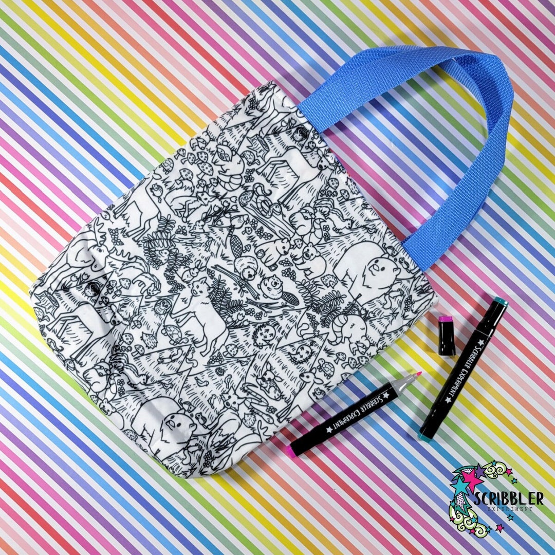 Woodland Coloring Tote Bag, Eco Friendly Gifts for Kids, Cute Christmas ...