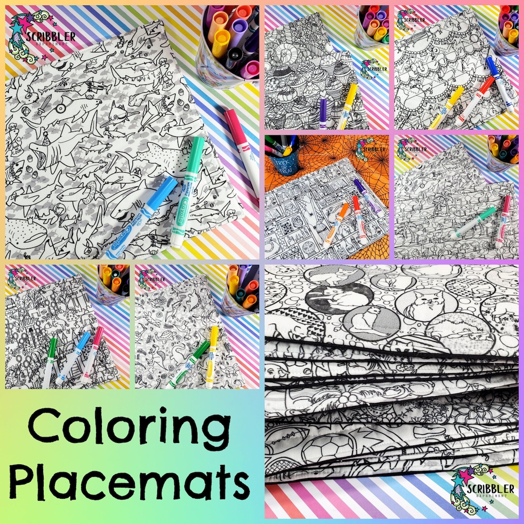 Coloring Placemats, Placemats for Kids, Kids Placemats, Quiet Time ...