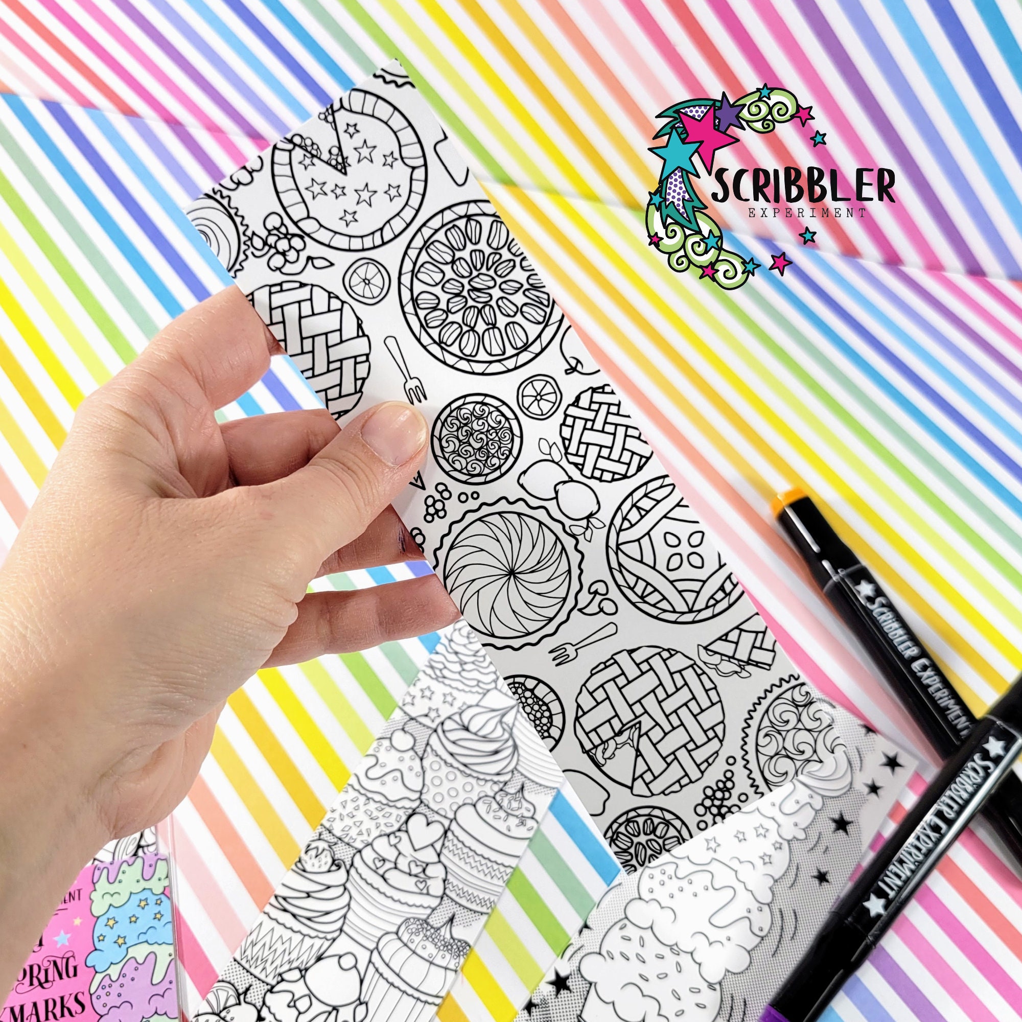 Dessert Coloring Bookmarks for Kids, Cupcake Bookmark for Girls ...
