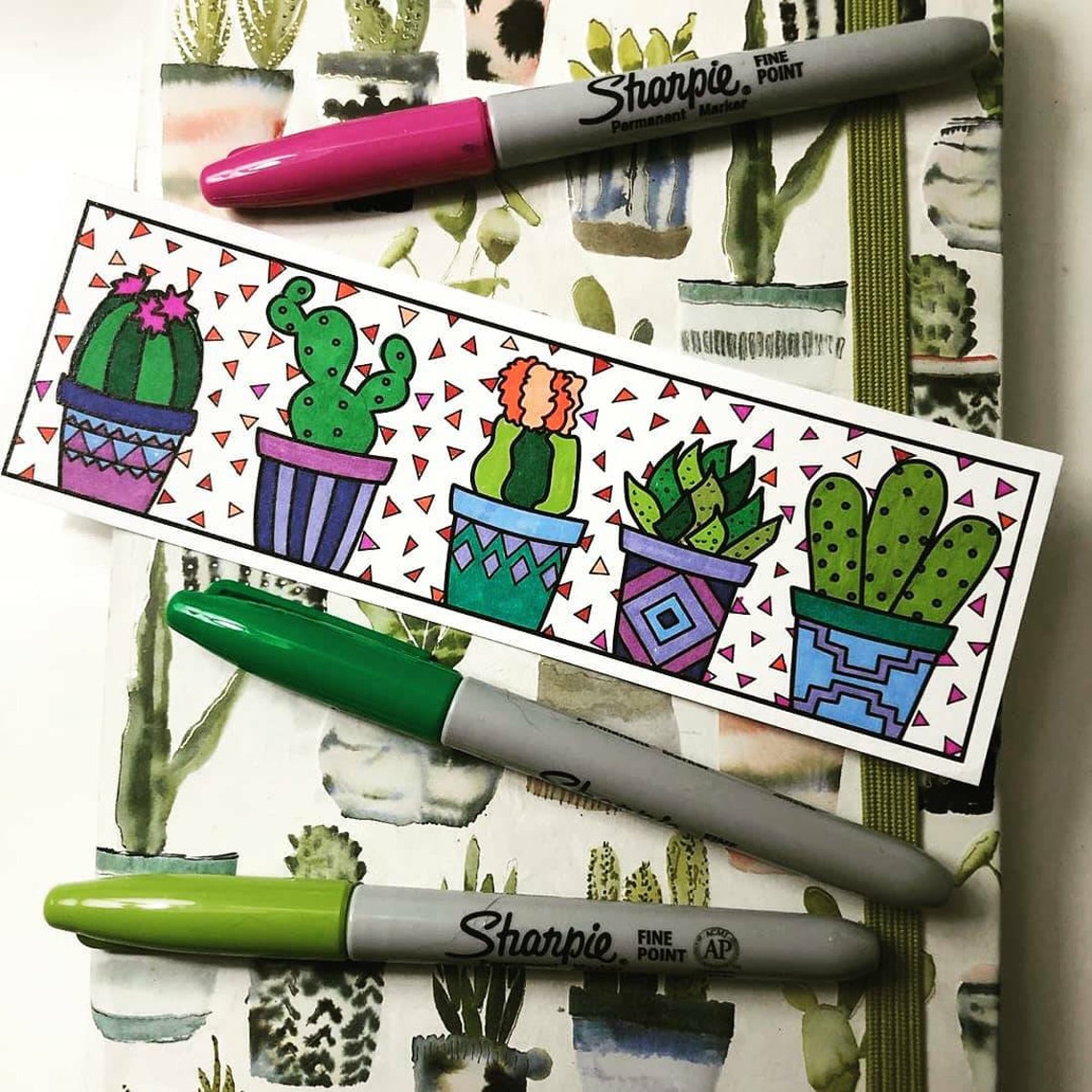 Succulent Coloring Bookmarks PRINTABLE, Stocking Stuffers for Mom, Last ...