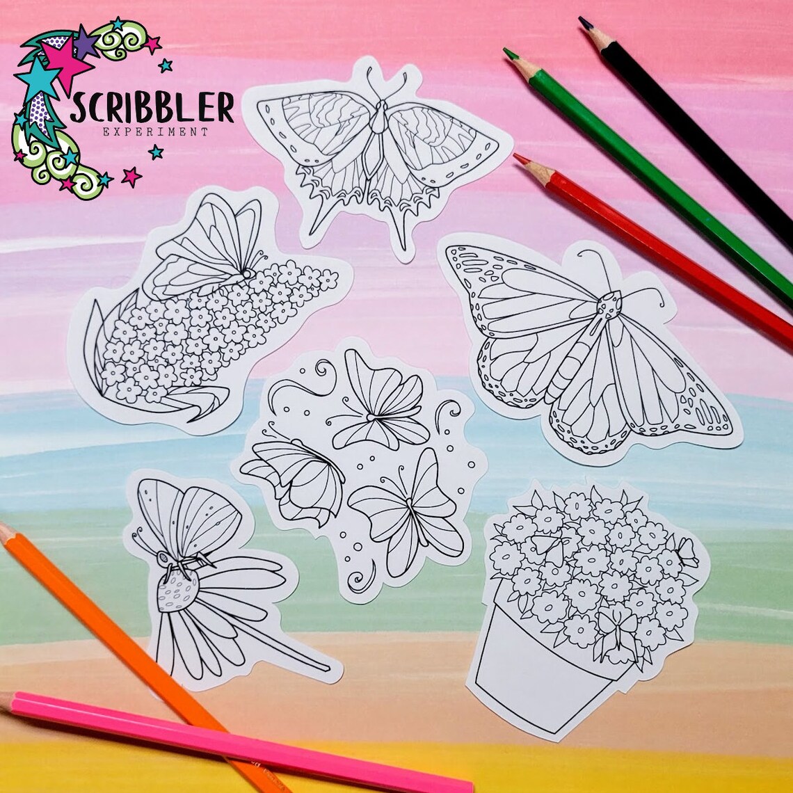 Butterfly Coloring Stickers for Adults Stocking Stuffers for - Etsy