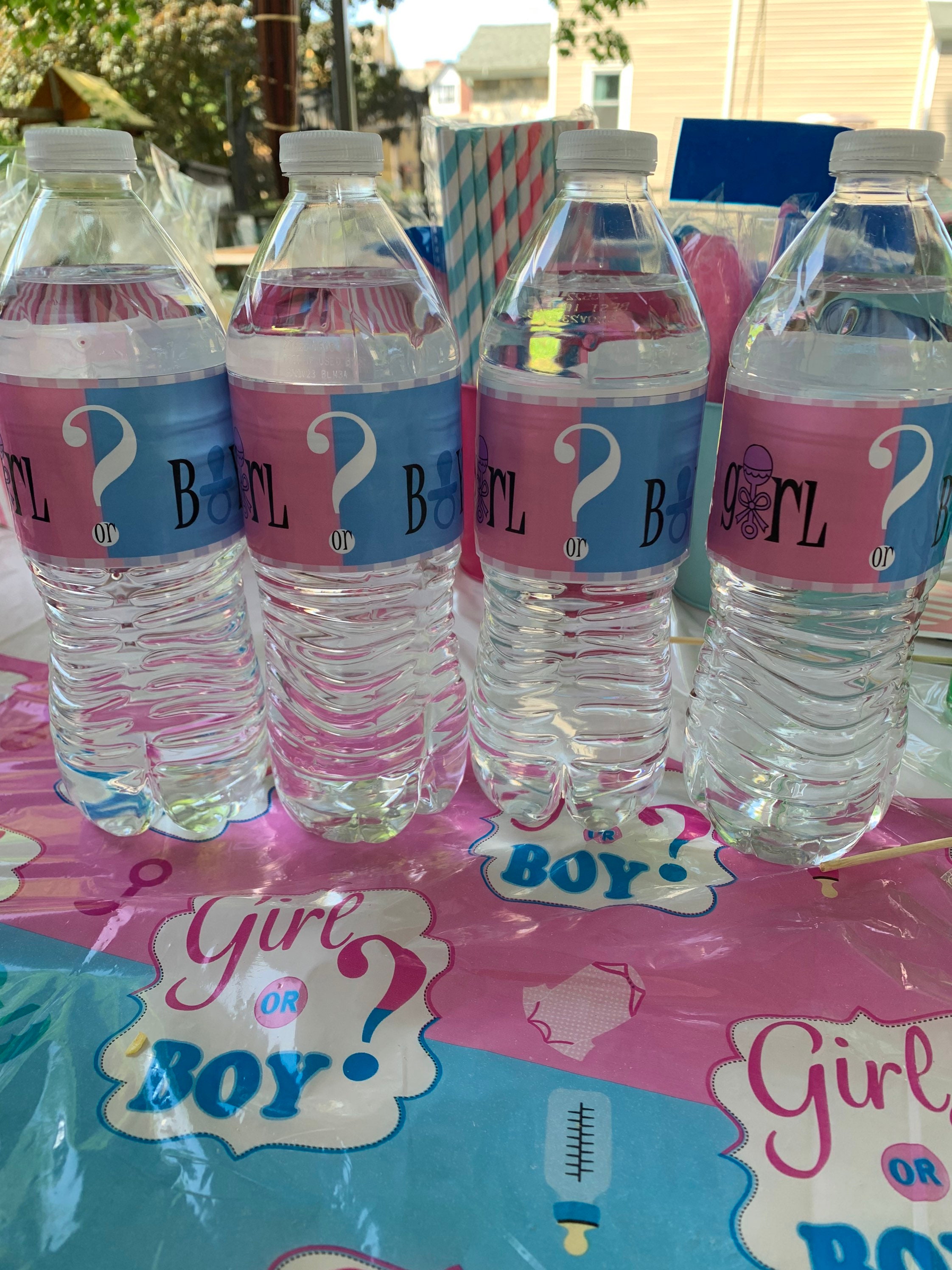 Gender Reveal Water Bottle Labels 2 | Etsy