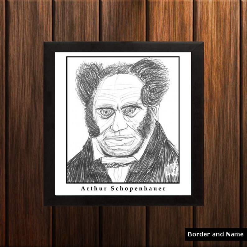 Arthur Schopenhauer Sketch Print 8.5x11 inches Black and | Etsy