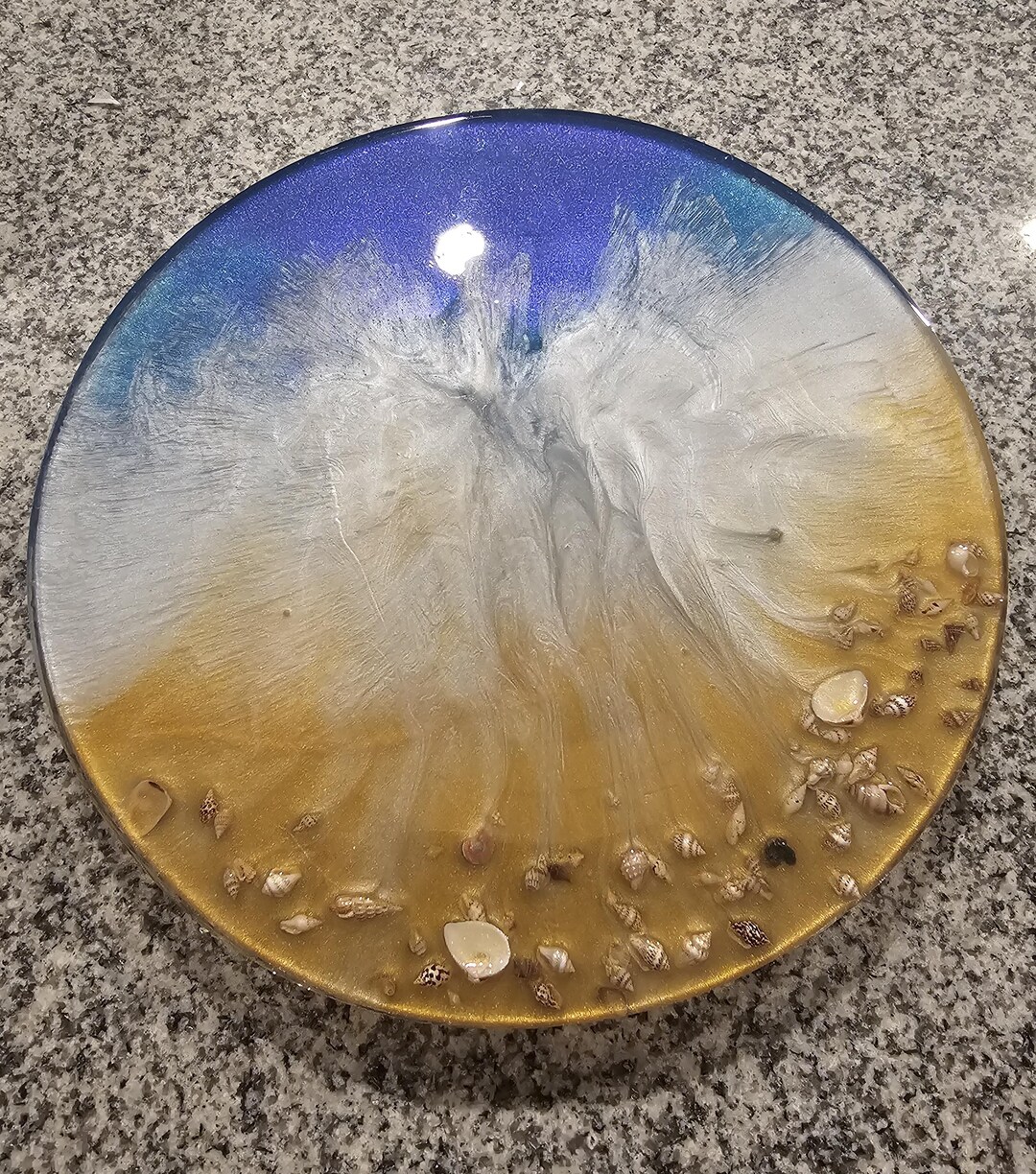 Resin Ocean Scene With Shells Wave Epoxy Centerpiece or Cutting Board ...