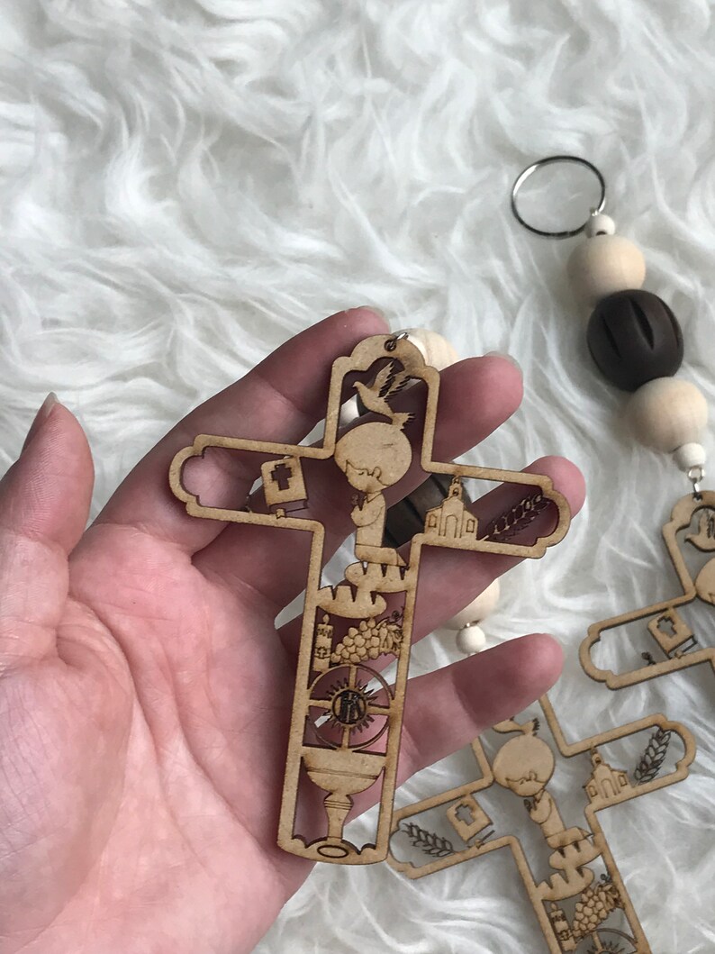 Boy First holy communion keychain 2019 Cross keychain | Etsy