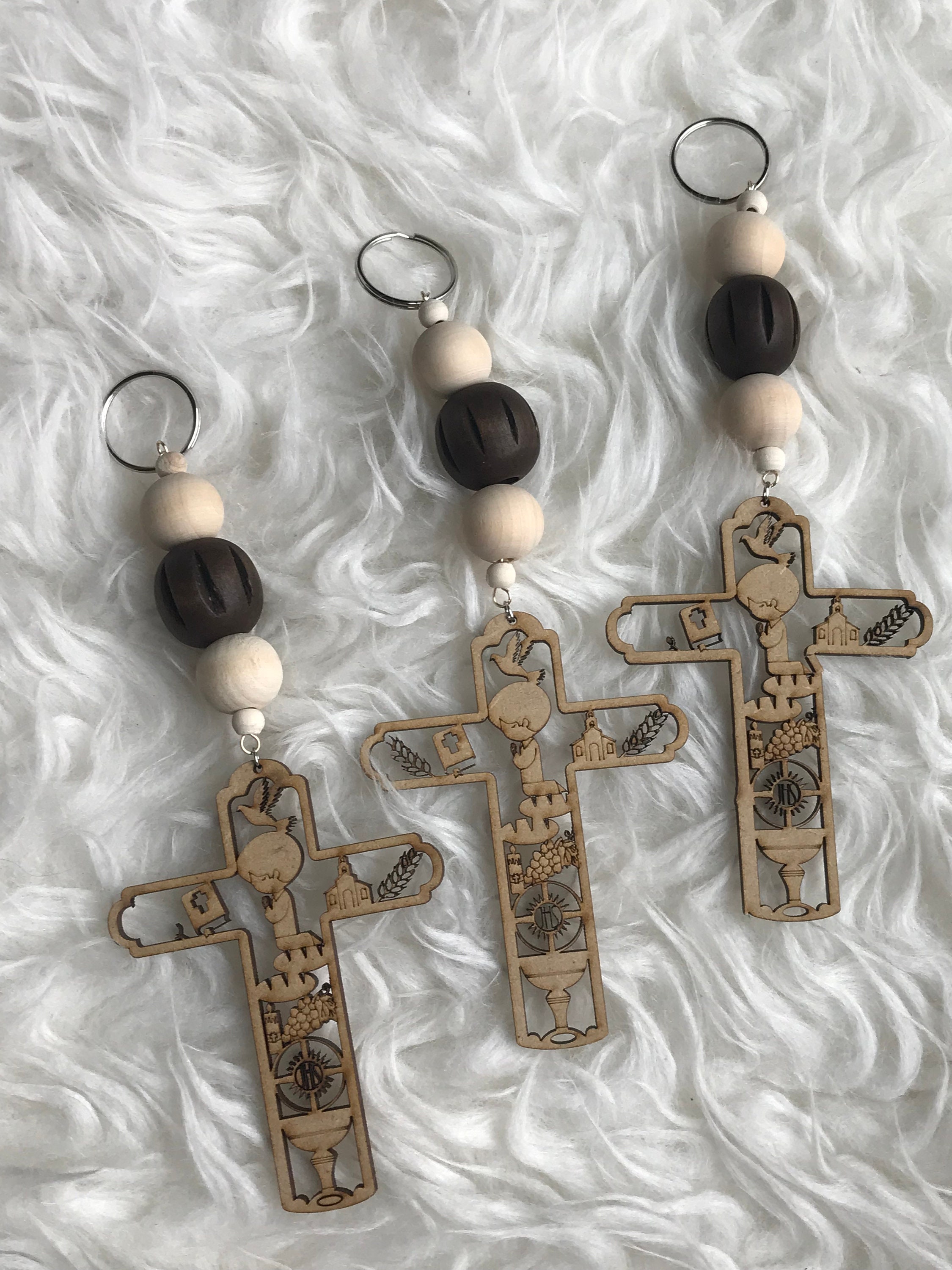 Boy First holy communion keychain 2019 Cross keychain | Etsy