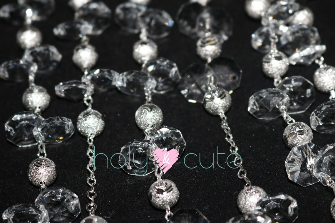 Silver Wedding Lasso, Crystal Wedding Lasso, Silver Glass Bead Lazo ...