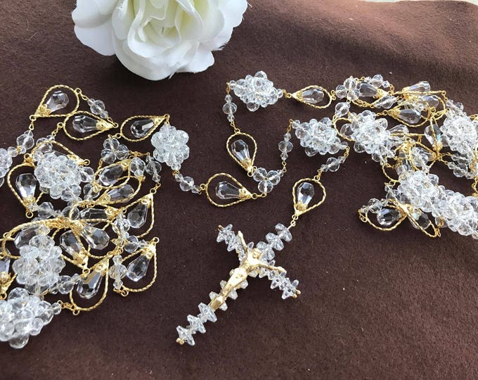 Gold Wedding Lasso, Lazo for Wedding, Crystal Glass Wedding Lasso ...