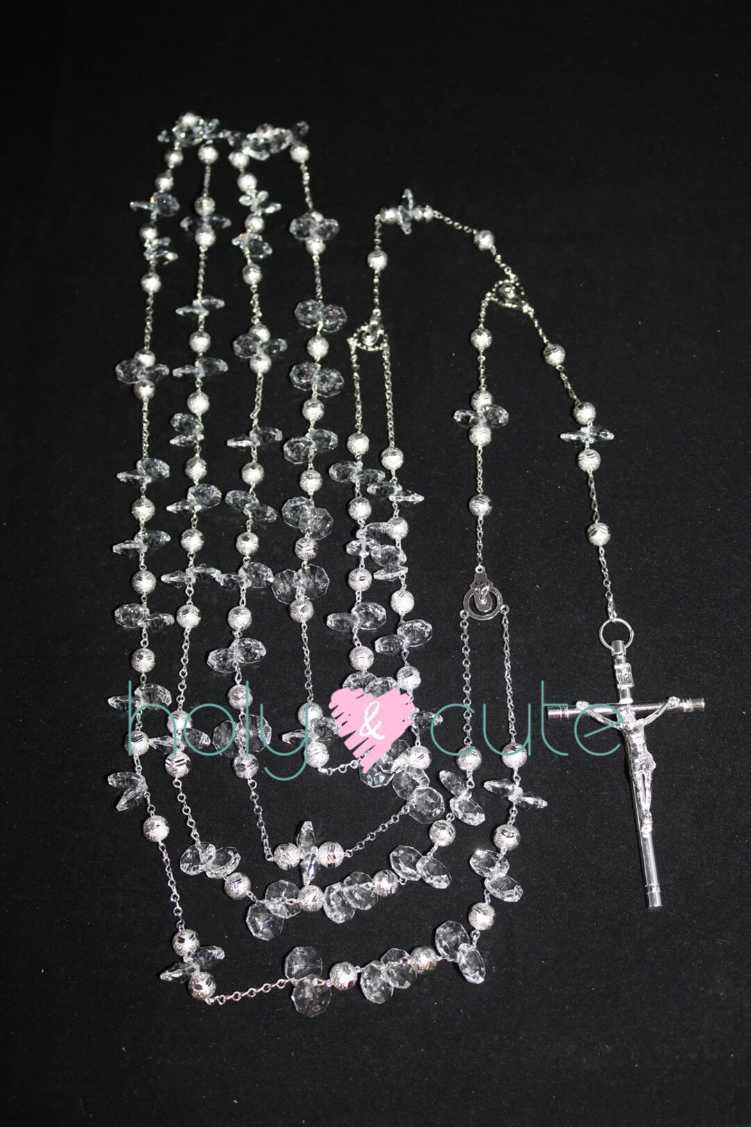 Silver Wedding Lasso, Crystal Wedding Lasso, Silver Glass Bead Lazo ...