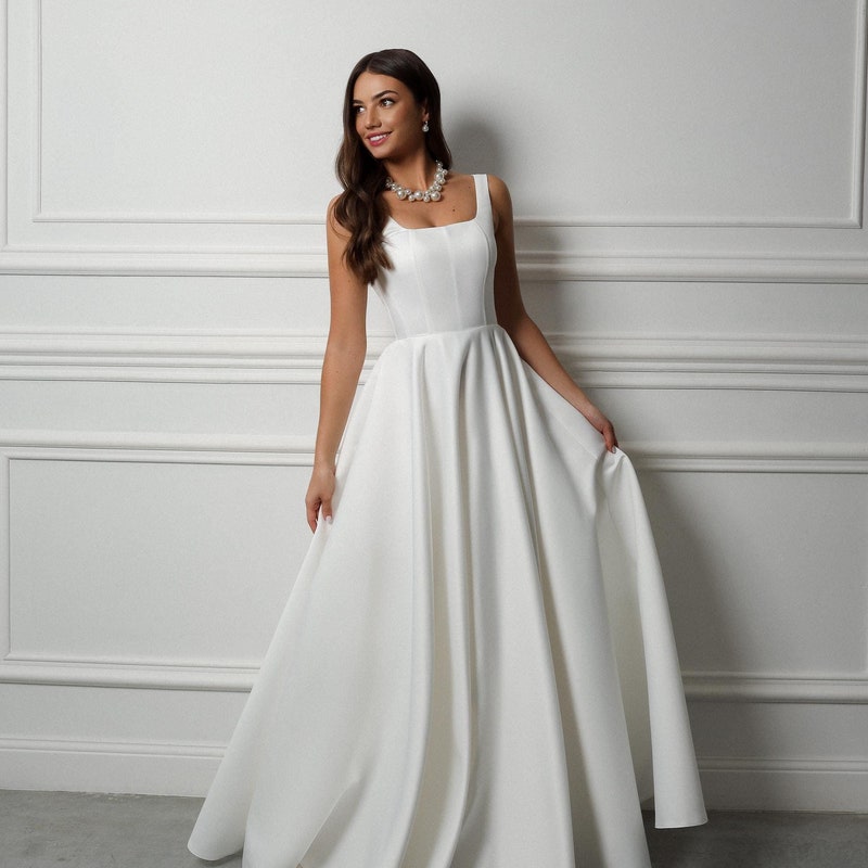 Simple Modern Wedding Dress - Etsy