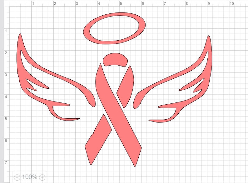 Breast Cancer Ribbon With Wings Signs SVG EPS DXF Studio3 Cut | Etsy